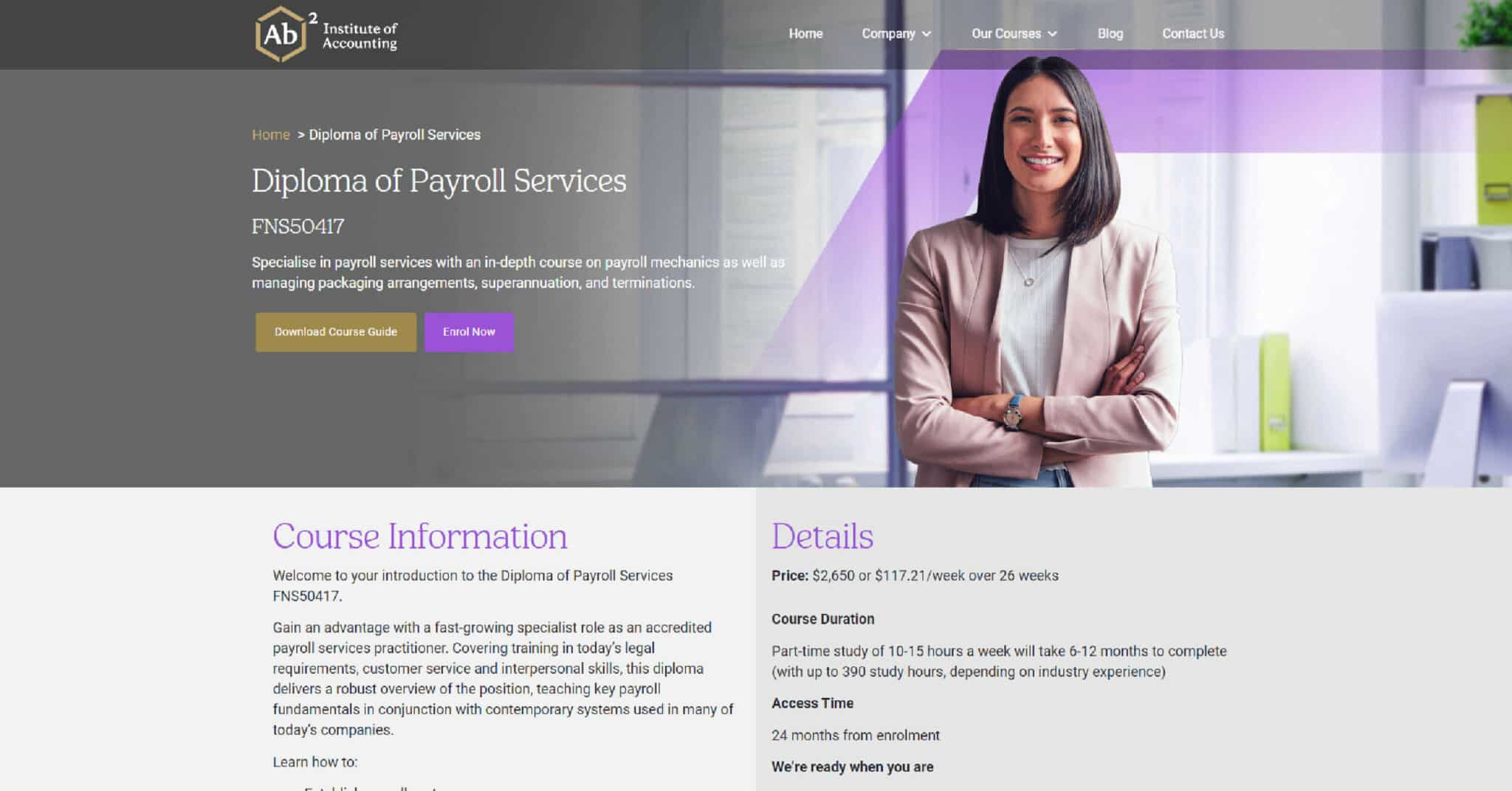 New Diploma of Payroll Services FNS50422