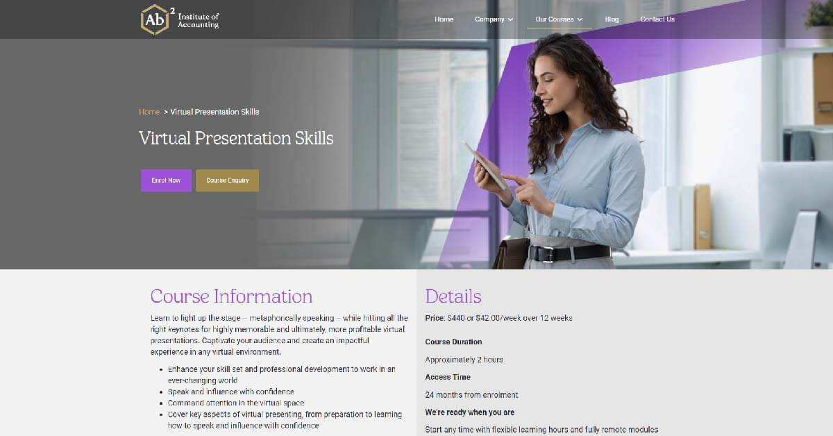 Virtual Presentation Skills | Ab² Institute of Accounting